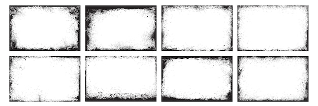 Gritty Monochrome Frames with Distressed Borders and Textures | Jiffy ...