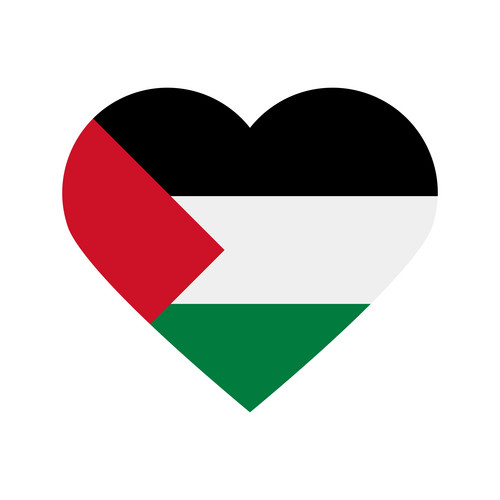 Palestine Flag Heart Vector Isolated | Jiffy Designs