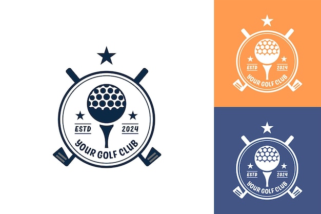 Stylish Golf Club Emblem with Crossed Clubs and Golf Ball | Jiffy Designs