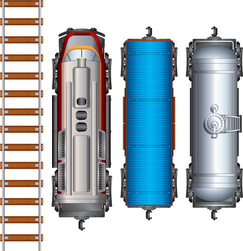 Railroad Cargo Train. Detailed Vector Illustration | Jiffy Designs