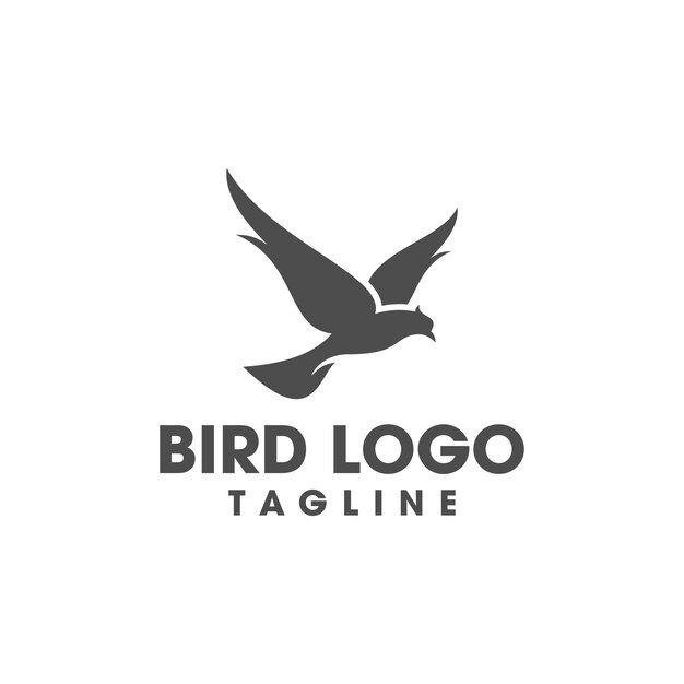 Soaring Silhouette: Minimalist Bird Logo with Elegant Tagline | Jiffy ...