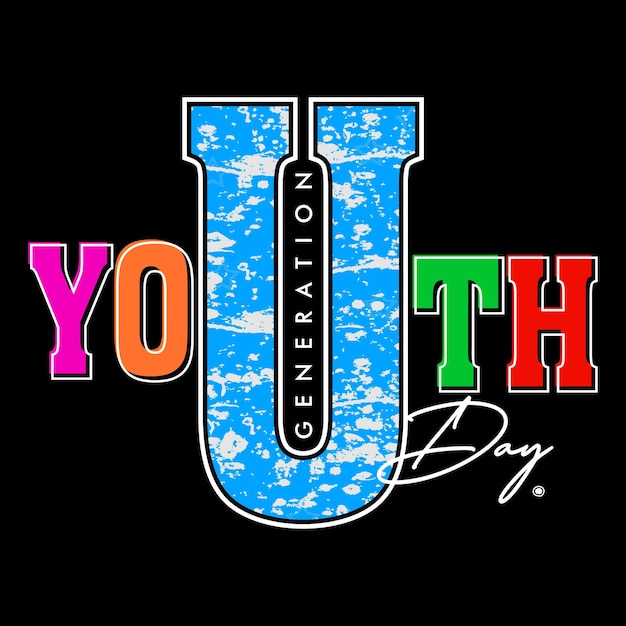Vibrant Youth Generation Day Celebration with Colorful Text | Jiffy Designs