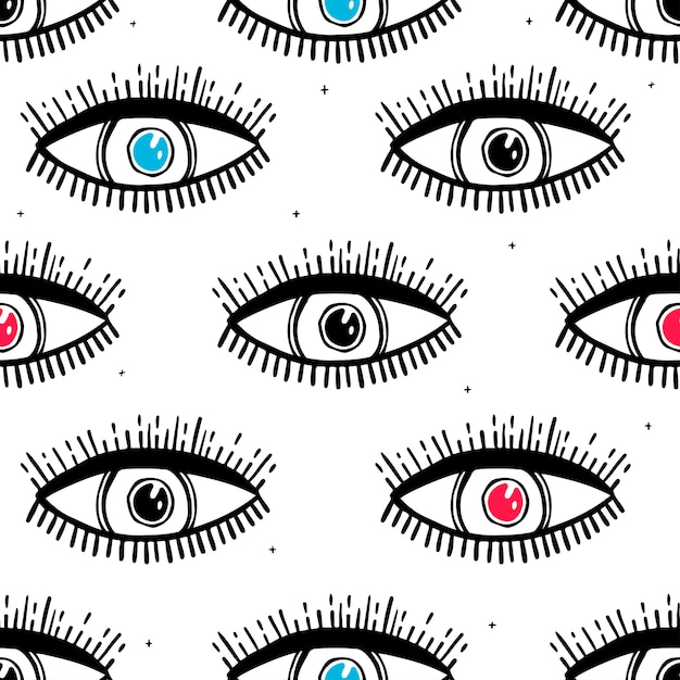 Collection of Stylized Eyes with Diverse Pupil Colors Pattern | Jiffy ...