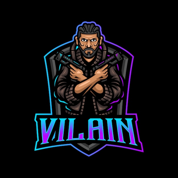 Fierce and Formidable Villain Emblem with Crossed Arms | Jiffy Designs