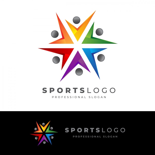 Vibrant Star-Shaped Sports Logo Design | Jiffy Designs