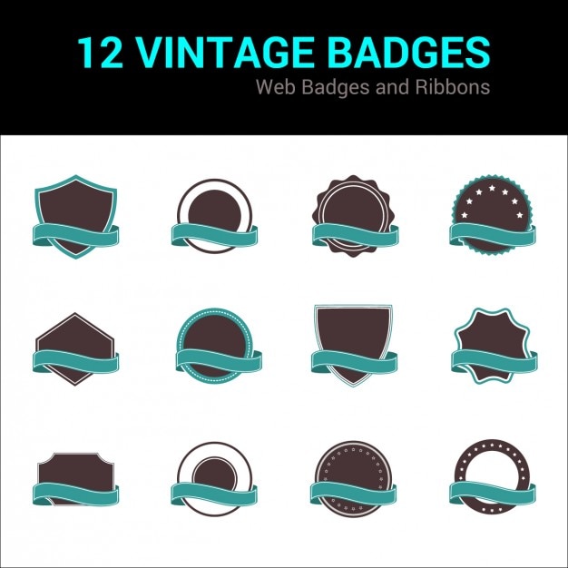 Vibrant Vintage Badge Collection with Retro Geometric Designs | Jiffy ...