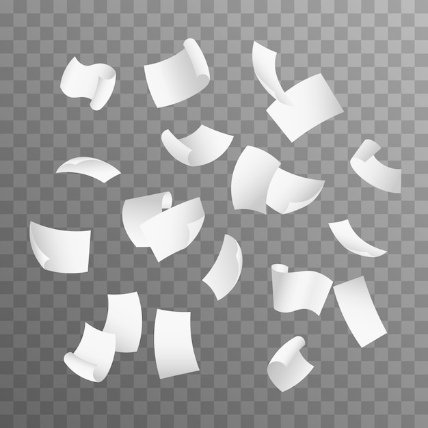 Scattered Torn Paper Fragments on Transparent Background | Jiffy Designs