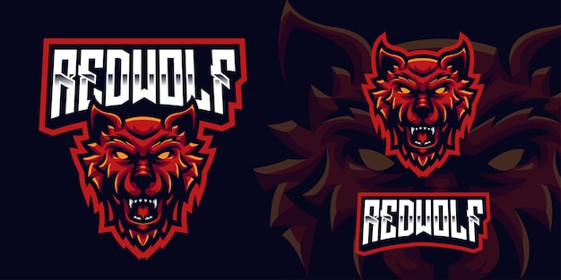 Fierce Red Wolf Emblem with Bold Typographic Logo | Jiffy Designs