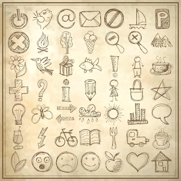 Diverse Collection of Versatile Sketch-Style Icons and Symbols | Jiffy ...