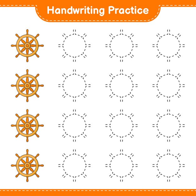 Vibrant Nautical Wheel Symbols - Handwriting Practice Worksheet | Jiffy ...