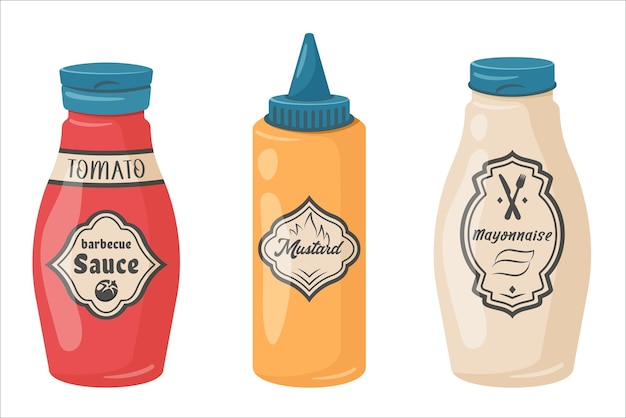 A Vibrant Collection of Classic Condiment Bottles | Jiffy Designs
