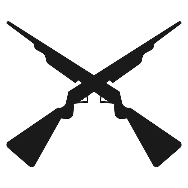 Crossed Rifles Silhouette Icon | Jiffy Designs
