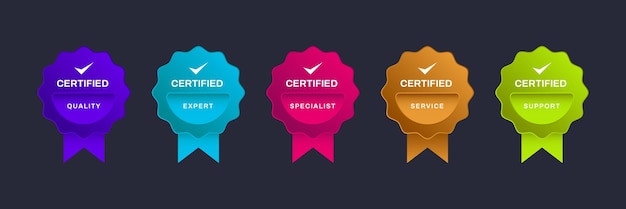 Vibrant Certified Badges with Minimalist Checkmark Symbols | Jiffy Designs