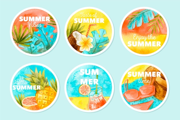 Vibrant Summer-Themed Graphic Collection with Tropical Elements | Jiffy ...