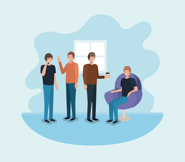 Diverse Group of Friends Socializing in Living Room | Jiffy Designs