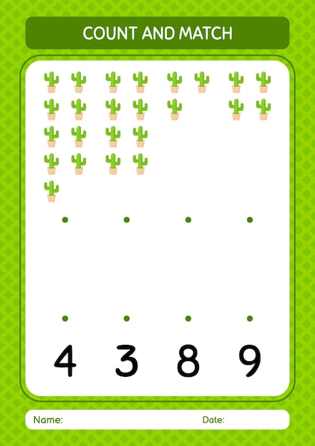 Vibrant Cactus Counting and Matching Activity | Jiffy Designs