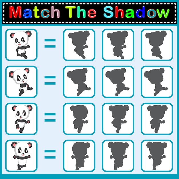 Adorable Panda Silhouettes: Match the Shadows | Jiffy Designs