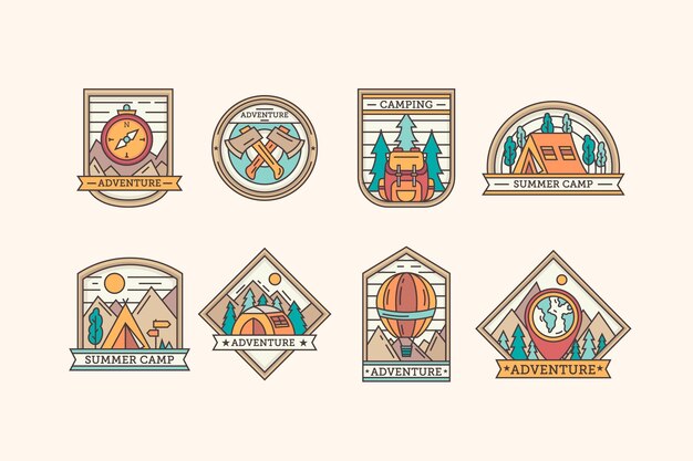 Vibrant Collection of Outdoor Adventure Emblems and Badges | Jiffy Designs
