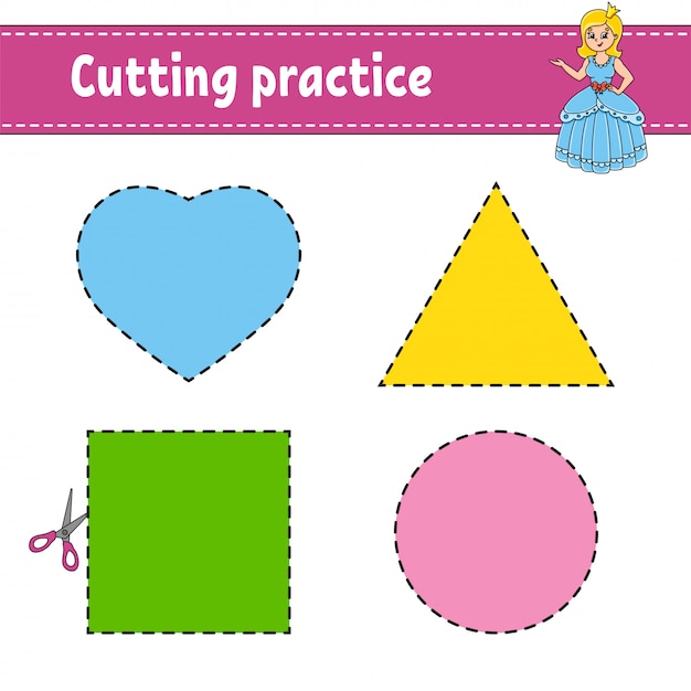 Colorful Cutting Practice Shapes for Kids | Jiffy Designs
