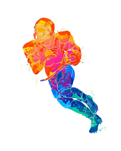 Vibrant Football Player Sprinting in Motion | Jiffy Designs