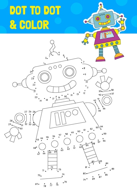 Playful Robot Dot-to-Dot Activity for Kids | Jiffy Designs