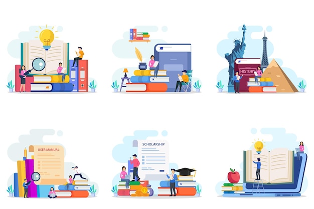 Vibrant Illustrations Depicting Educational Scenes and Concepts | Jiffy ...