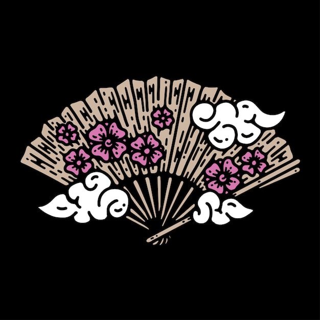 Elegant Floral Fan with Intricate Swirling Designs | Jiffy Designs