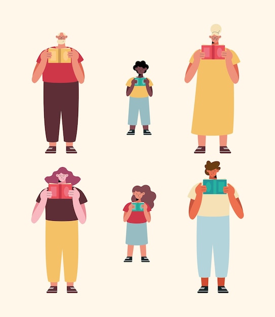 Diverse Collection of Vibrant Character Illustrations for Versatile Use ...