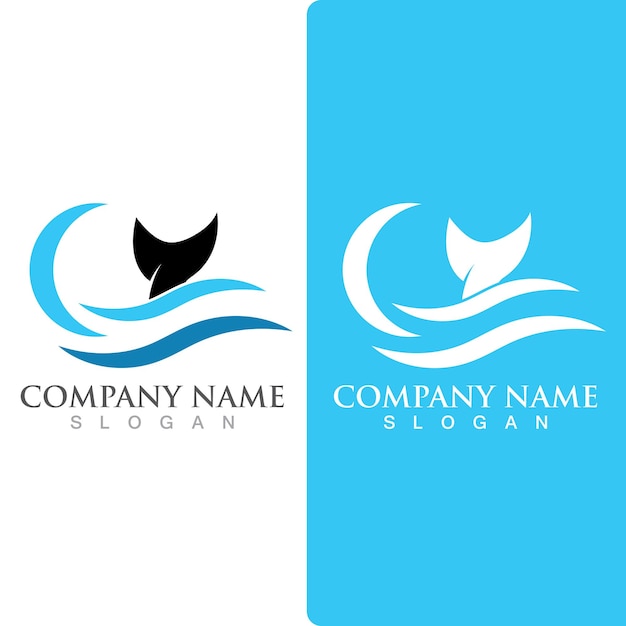 Elegant Aquatic Emblem with Graceful Whale Tail Design | Jiffy Designs