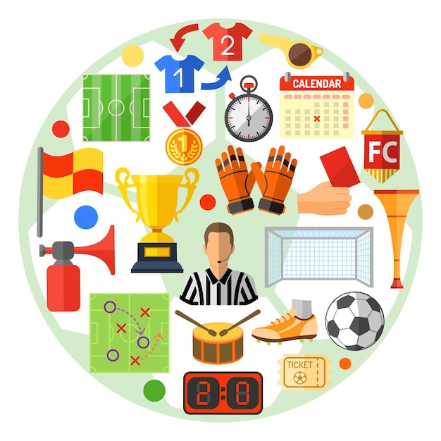 A Vibrant Collage of Iconic Soccer Symbols and Gear | Jiffy Designs