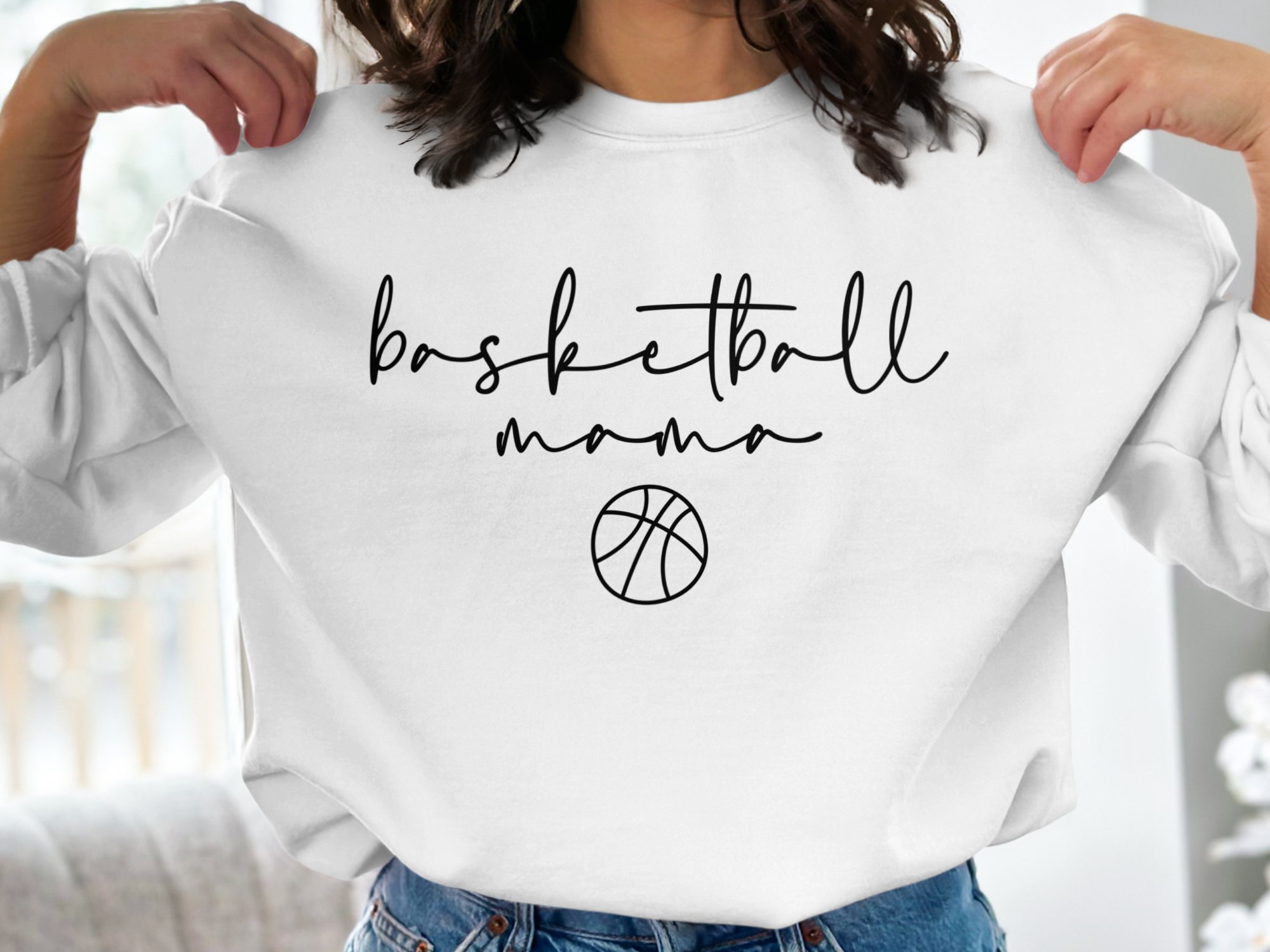 'Basketball Mama' Elegant Cursive Script with Minimalist Ball Icon ...