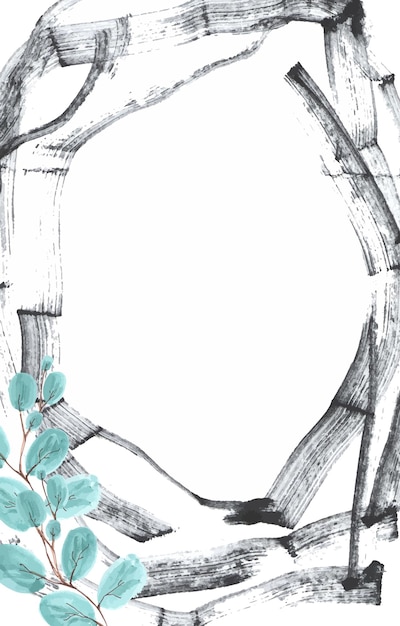 Elegant Floral Oval Frame with Textured Brush Strokes | Jiffy Designs
