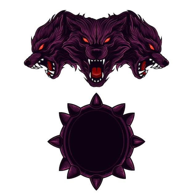 Ferocious Cerberus: A Mythical Guardian's Fearsome Visage | Jiffy Designs