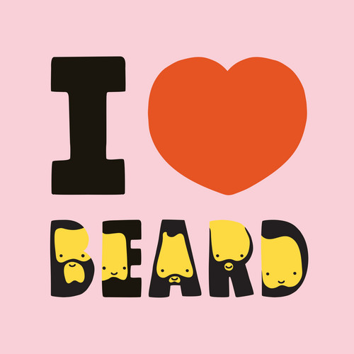 I Love Beard Cartoon Faces Vector Illustration | Jiffy Designs