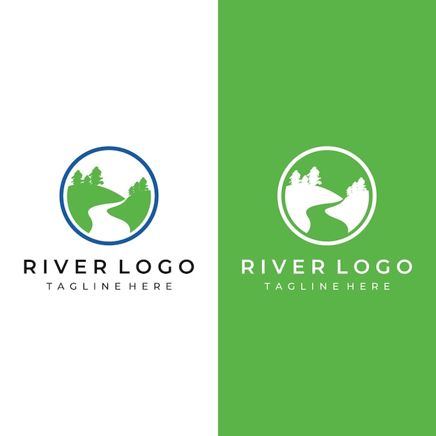 Minimalist River Logo with Green Globe and Fish Silhouette | Jiffy Designs