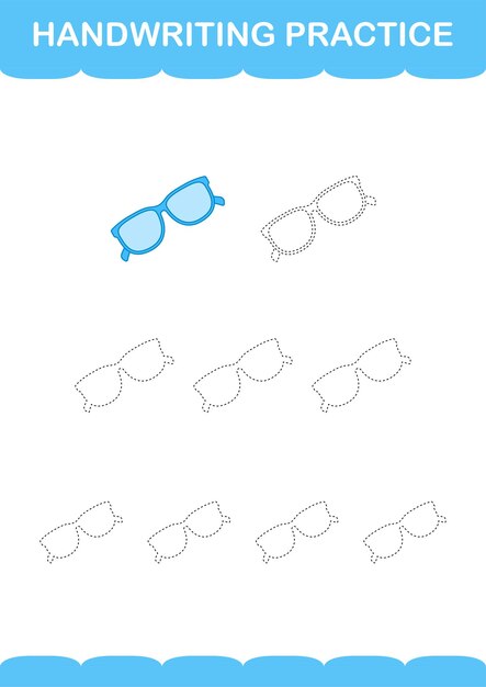 Eyeglasses Handwriting Practice: Tracing Outlines for Improved ...