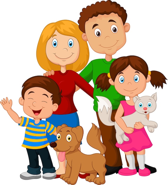 Delightful Family Portrait with Smiling Children and Pets | Jiffy Designs