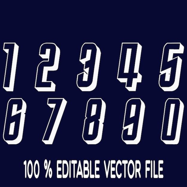 Bold Retro-Inspired Numeric Symbols in Crisp Monochrome Design | Jiffy ...