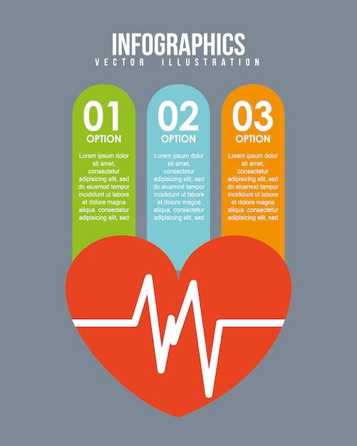 Heart Rate Infographic with Three Options and Text Boxes | Jiffy Designs