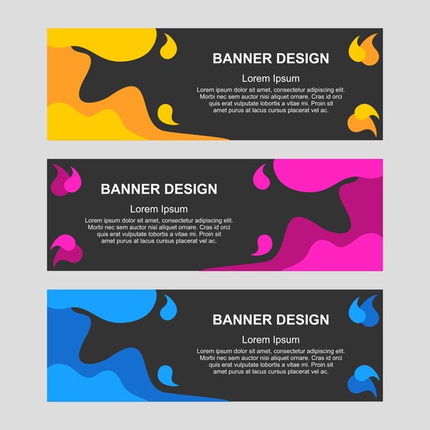 Vibrant Abstract Banner Designs with Dynamic Fluid Shapes | Jiffy Designs