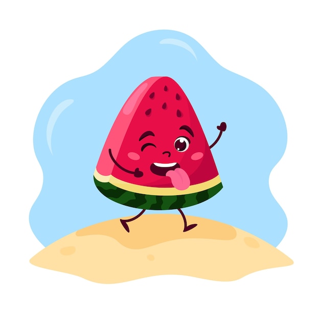 Adorable Watermelon Slice Spreading Cheer on the Beach | Jiffy Designs
