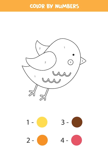 Quirky Bird Color by Numbers Illustration | Jiffy Designs