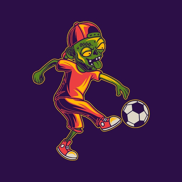 Vibrant Alien Soccer Player Kicks the Ball | Jiffy Designs