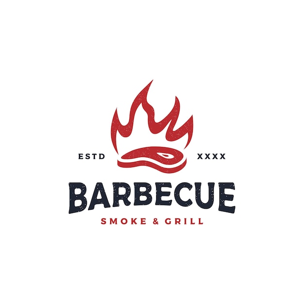 Vibrant Flame Emblem for Barbecue Smoke & Grill | Jiffy Designs