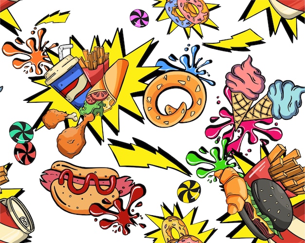 Vibrant Pop Art Explosion of Playful Symbols and Shapes | Jiffy Designs