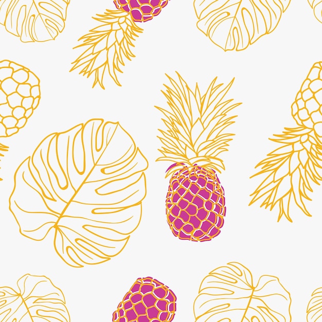 Vibrant Tropical Pineapple and Leaf Pattern | Jiffy Designs