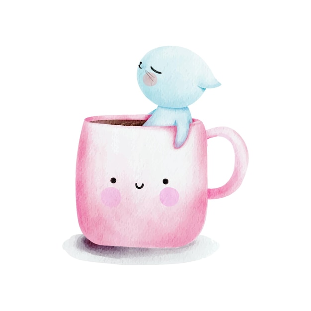Adorable Aquatic Companion in Charming Ceramic Cup | Jiffy Designs