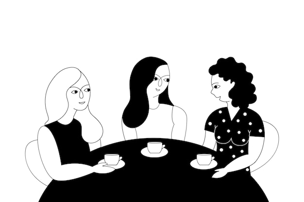 Three Women Enjoying a Cozy Conversation Over Tea | Jiffy Designs