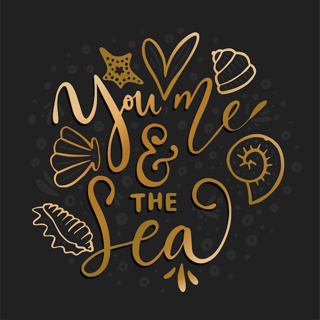 Captivating Coastal Calligraphy: 'You & the Sea' in Gilded Glory ...