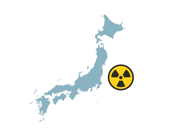Radioactive Hazard Symbol Overlaying Map of Japan | Jiffy Designs
